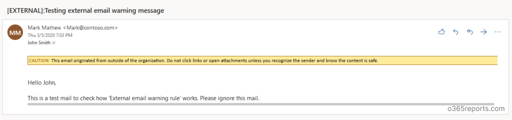 How To Add External Email Warning Message Prevent Email Spoofing In