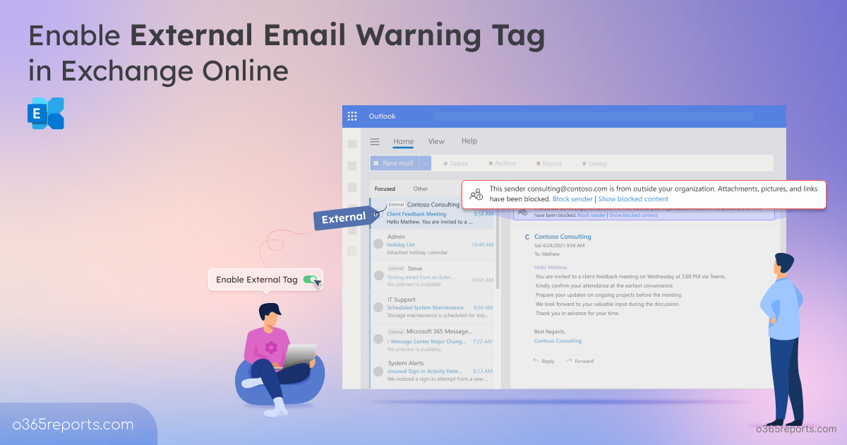 Enable External Email Warning Tag in Exchange Online