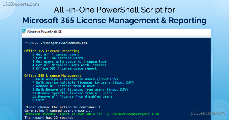 Export Office 365 User License Report With PowerShell