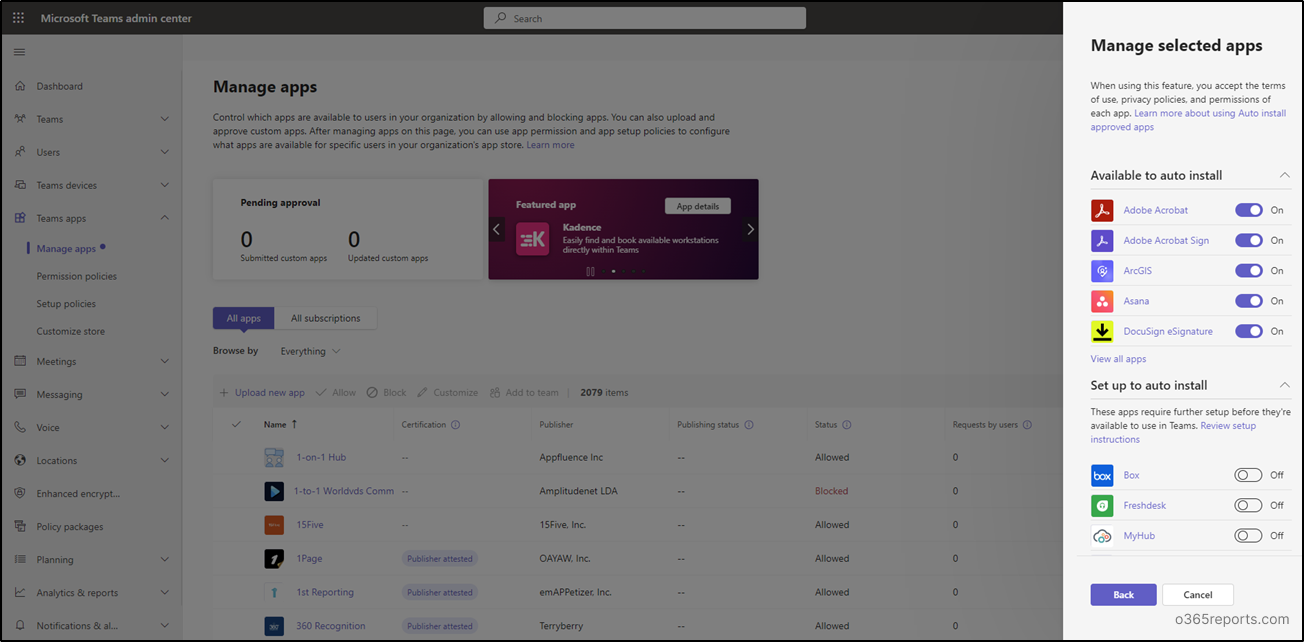 Enable Auto Install Approved Apps in Microsoft Teams