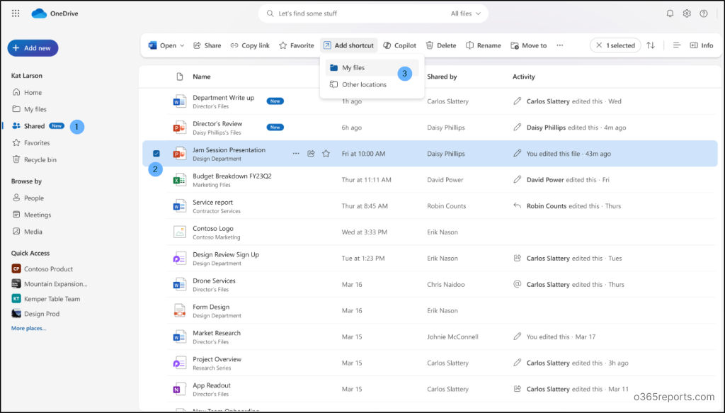 Add Individual File Shortcuts in OneDrive
