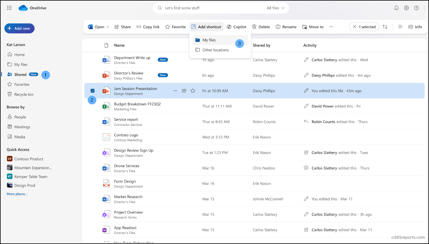 Add Individual File Shortcuts in OneDrive