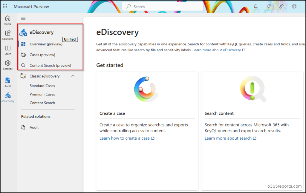 New eDiscovery Experience in Microsoft Purview Portal