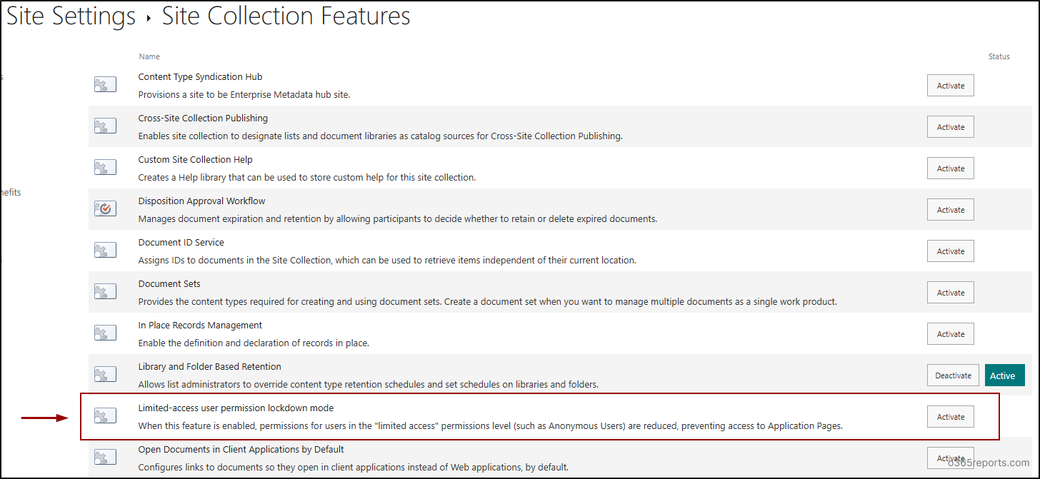 Limited-Access User Permission Lockdown Mode in SharePoint